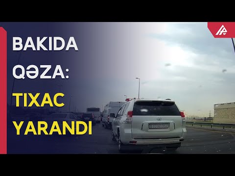 Zibil maşını zəncirvarı qəzaya səbəb oldu – UZUN TIXAC YARANDI