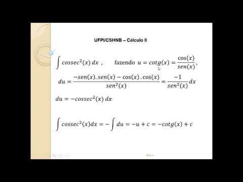 Cálculo II - Integral da cossecante ao quadrado e da cossecante a ...