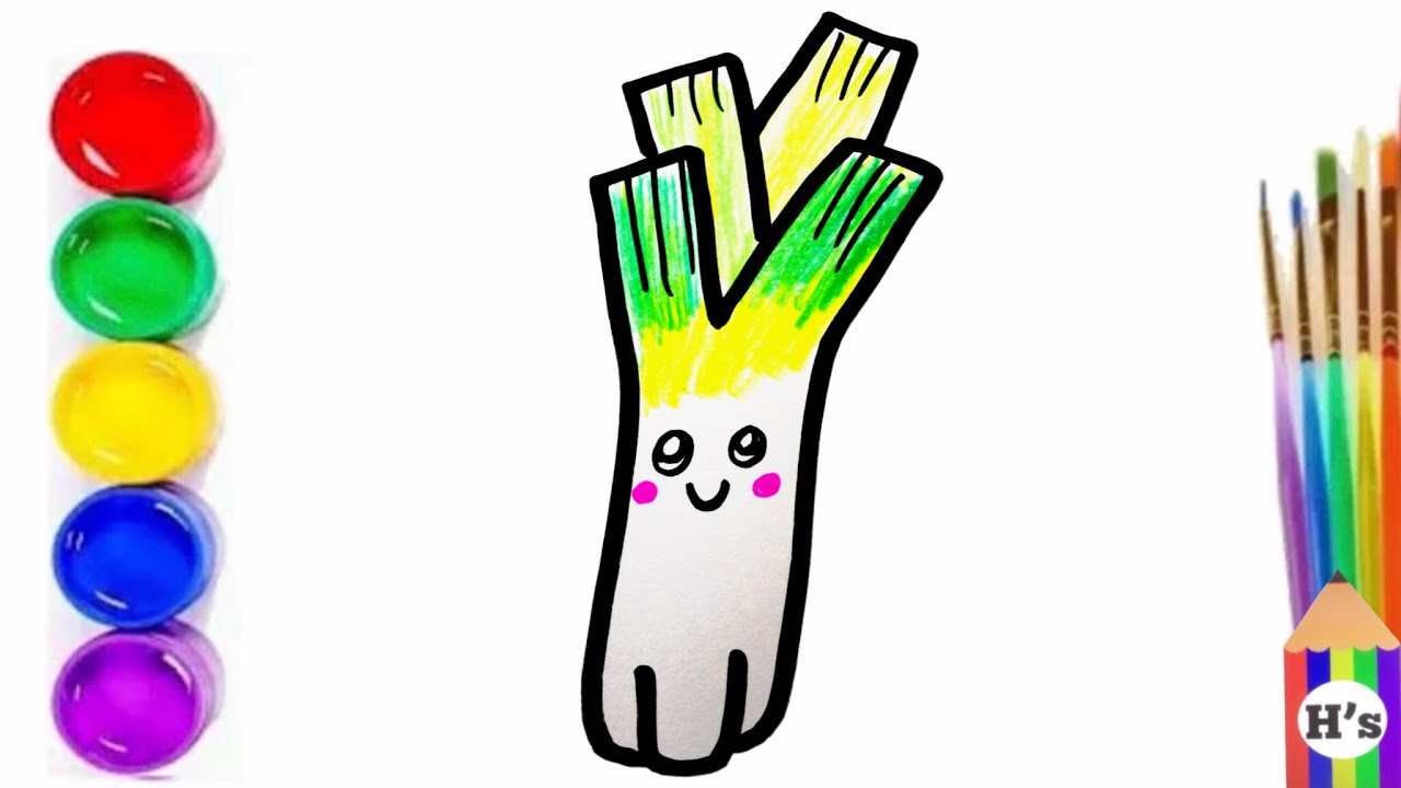 How To Draw a Spring Onion | Bolalar uchun piyoz chizish | Dibujo de ...