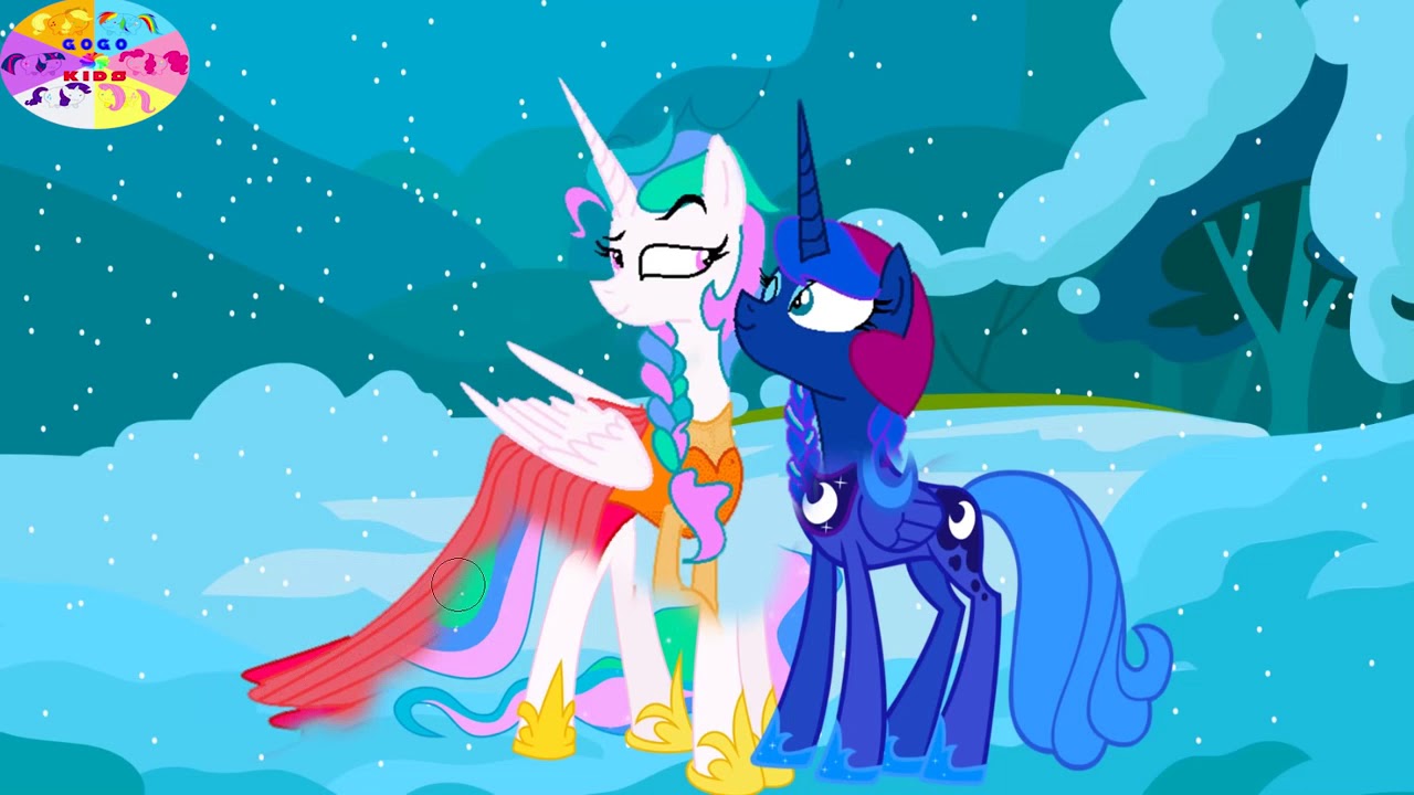 My Little Pony Princess Luna Celestia Transform into Frozen Elsa ...