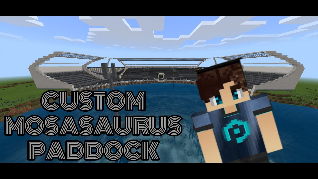 MINECRAFT PE: EPISODE 3- Jurassic World Custom Mosasaurus Paddock - YouTube
