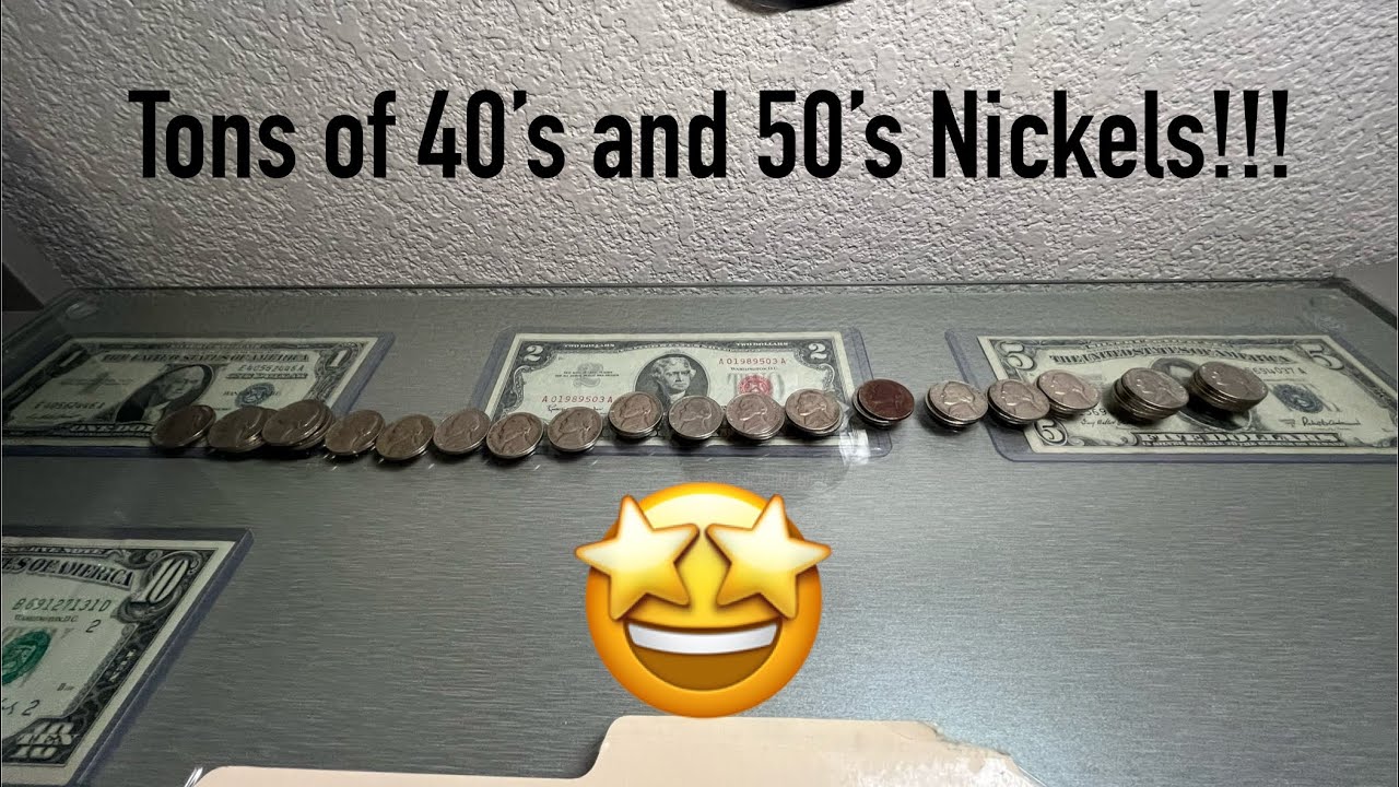 Tons of 40’s and 50’s nickels found! Coin roll hunting nickels! - YouTube