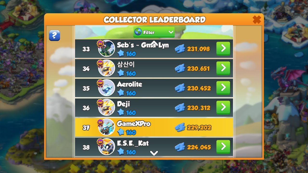 #DML Weekend 73 - Go to Top 5 Collector Leaderboard - Dragon Mania ...
