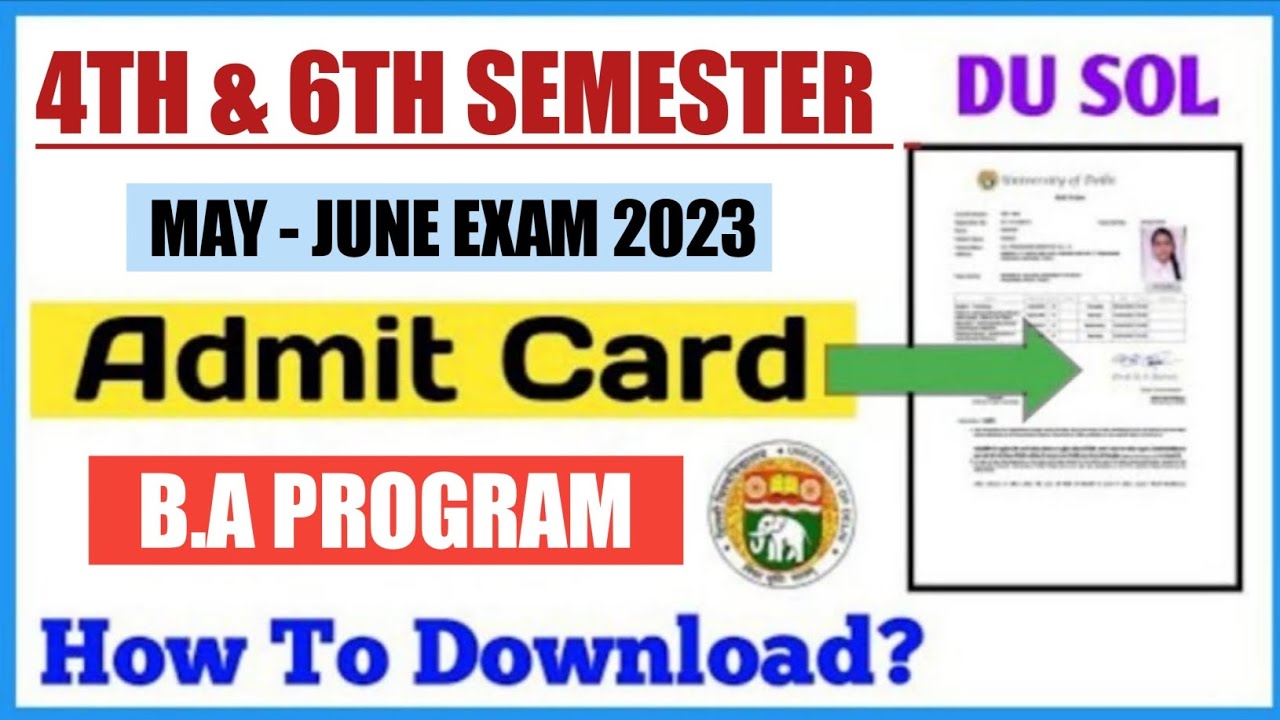 SOL 4TH & 6TH SEMESTER B.A PROG ADMIT CARD RELEASED - HOW TO DOWNLOAD ...