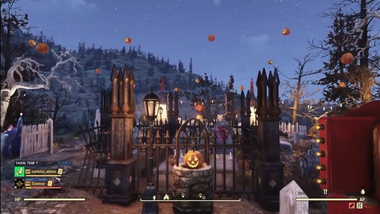 FALLOUT 76 camp tour: Halloween at the graveyard - YouTube