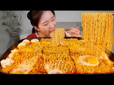 ASMR 일어나서 바로 먹는 순두부틈새라면 8봉지🍜 리얼먹방 :) I'll add tofu to spicy ramen and eat 10 servings. Mukbang