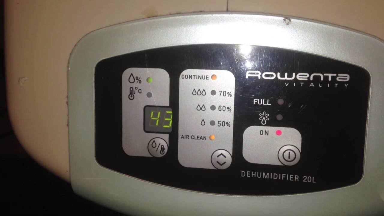 (Shown turned on and off) Rowenta brand, model DH3020 dehumidifier ...