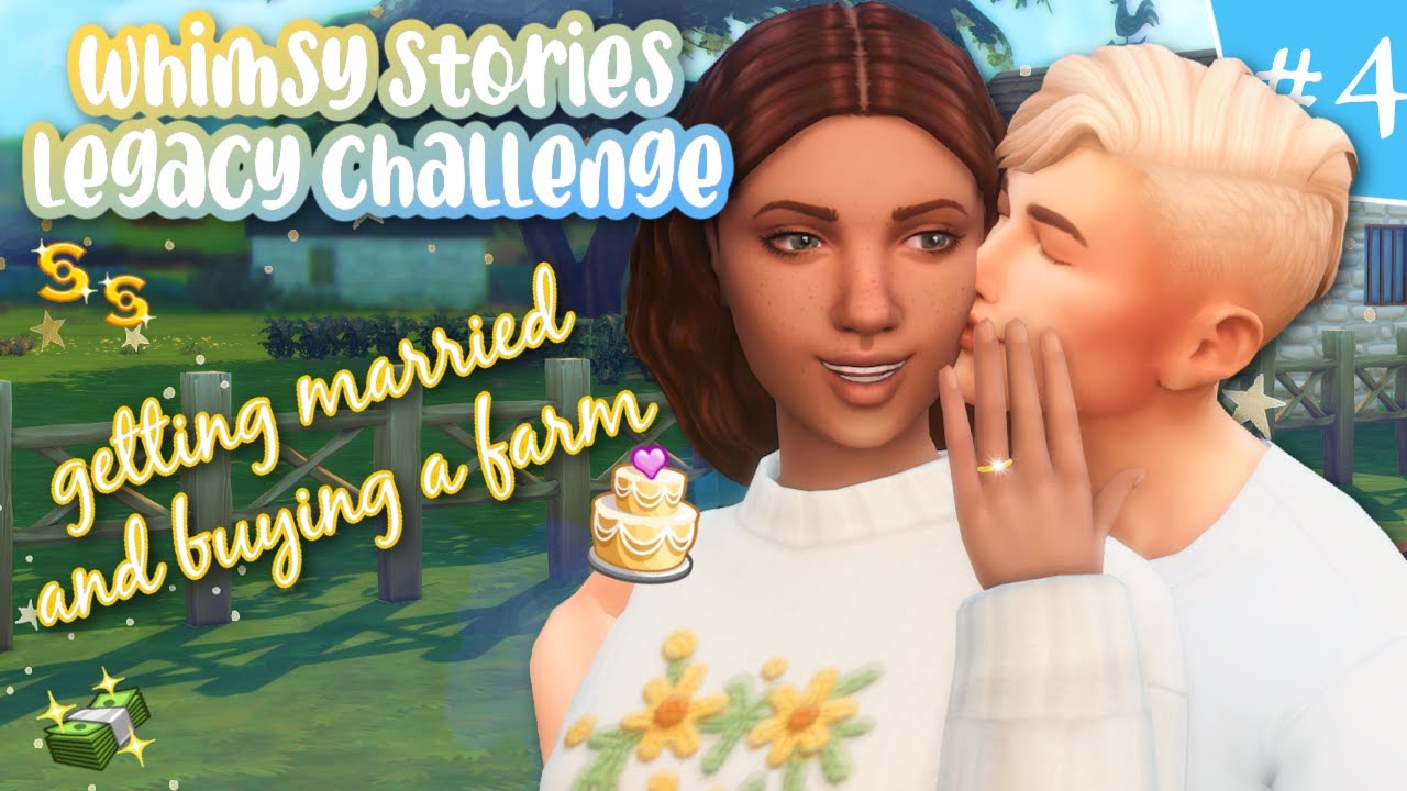 Sims 4 Whimsy Stories Challenge| my sim got married and bought a farm - YouTube