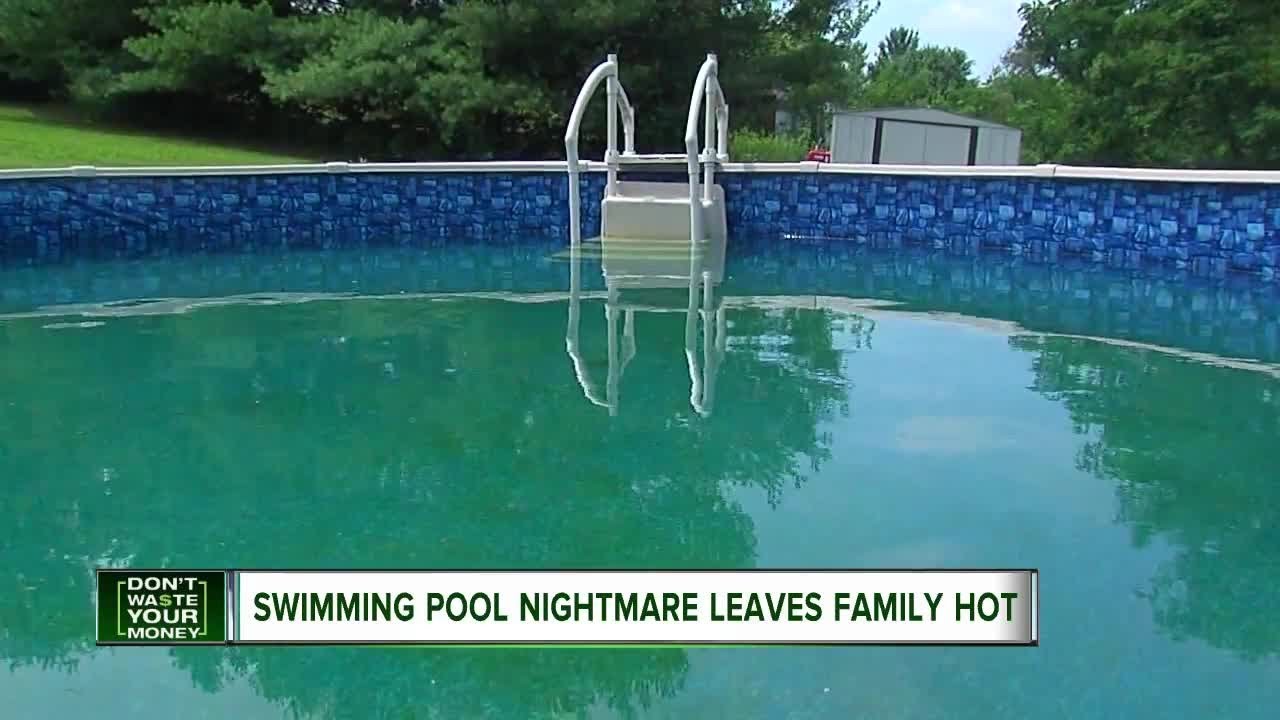 Swimming pool nightmare leaves family hot - YouTube