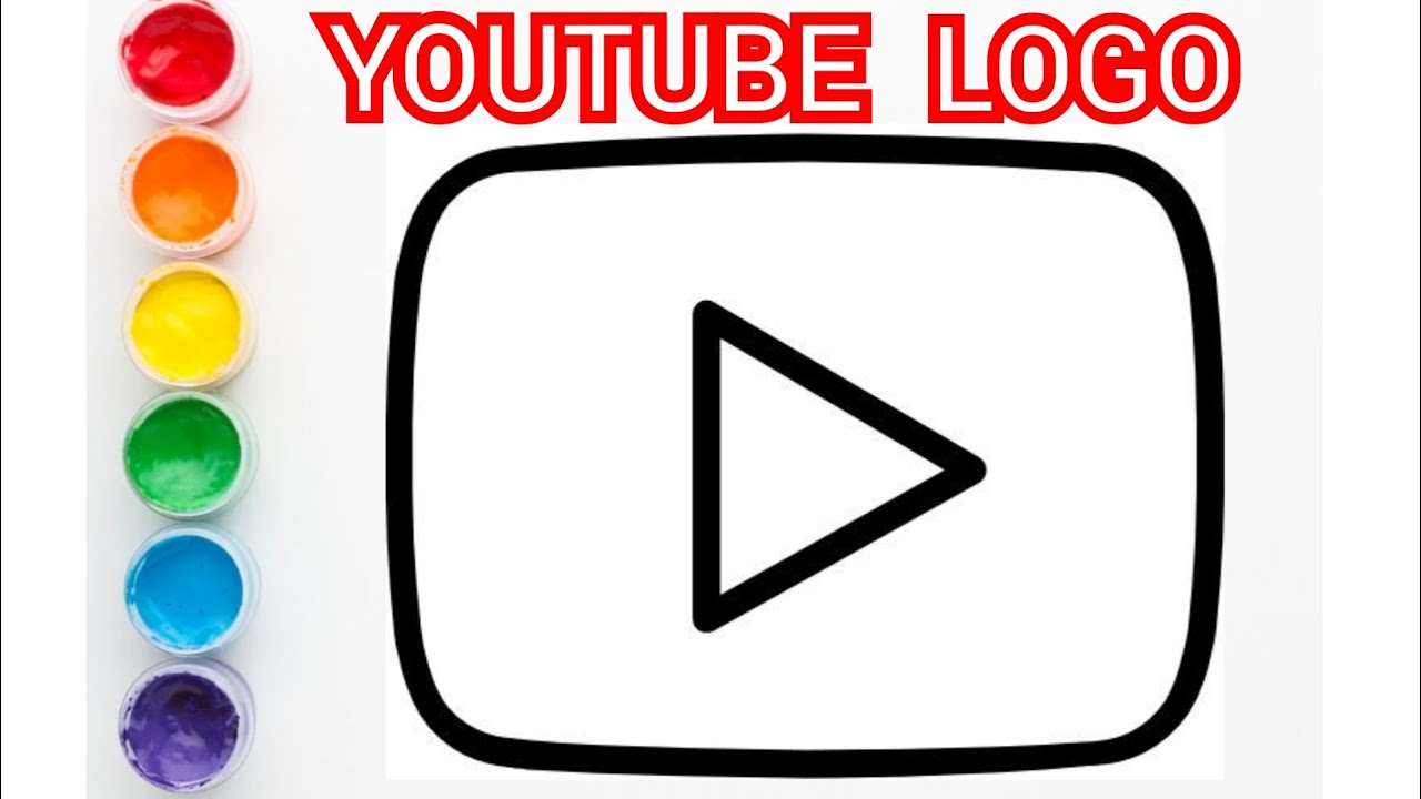YouTube Logo draw..Colour&Paint,Toddlers&Kids, YouTubekids,Learn ...