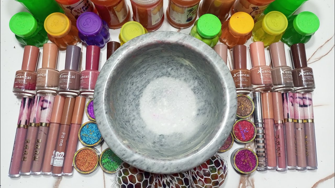 satisfying video DIY how to make mixing mekup cosmetics glitter onto ...