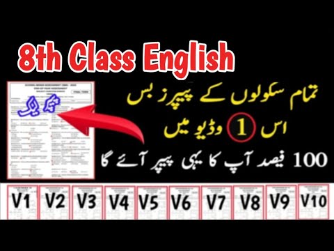 Class 8 paper English Final Term 2025 sba 8th class ka English ka paper ...