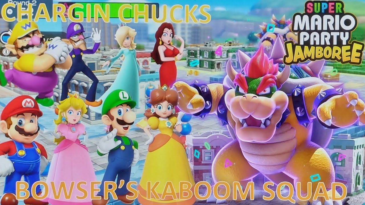 Super Mario Party Jamboree - Bowser's Kaboom Squad in Chargin Chuck Stage - YouTube