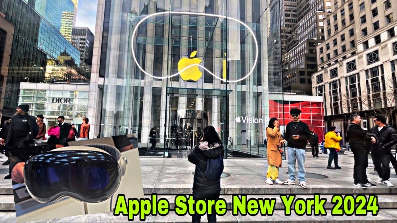 APPLE VISION PRO AT APPLE 🍎 STORE IN NEW YORK CITY 2024 | APPLE STORE ...