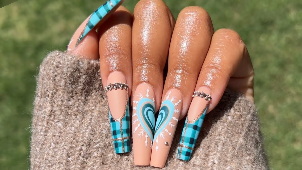 Green plaid french POLYGEL nails | Necta Nails Tutorial 🇿🇦 - YouTube