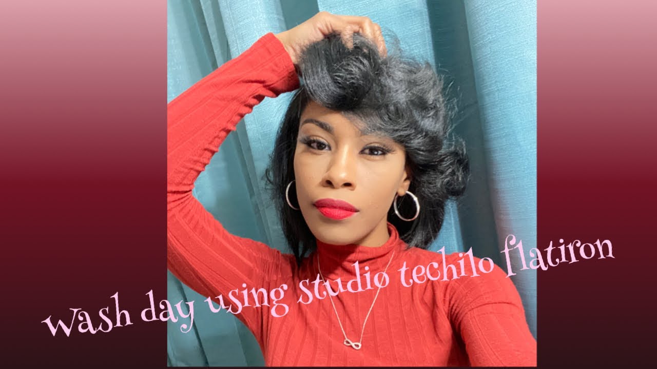 Wash day using studio techilo flatiron 🔥 - YouTube