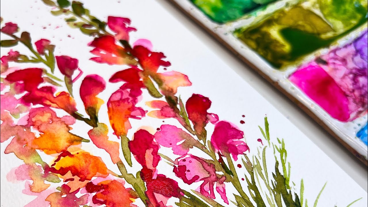 Beginner’s Guide to Painting Bold Snapdragons in Watercolor - YouTube