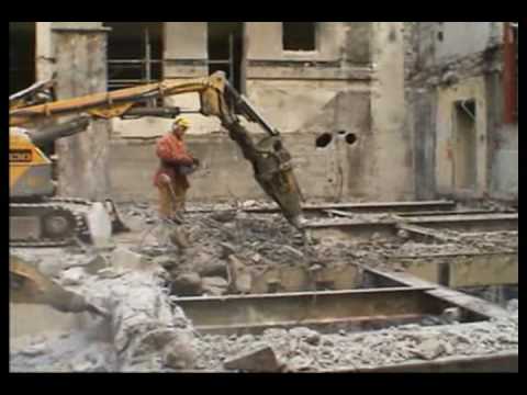 Top down demolition of 5 storey buliding - YouTube