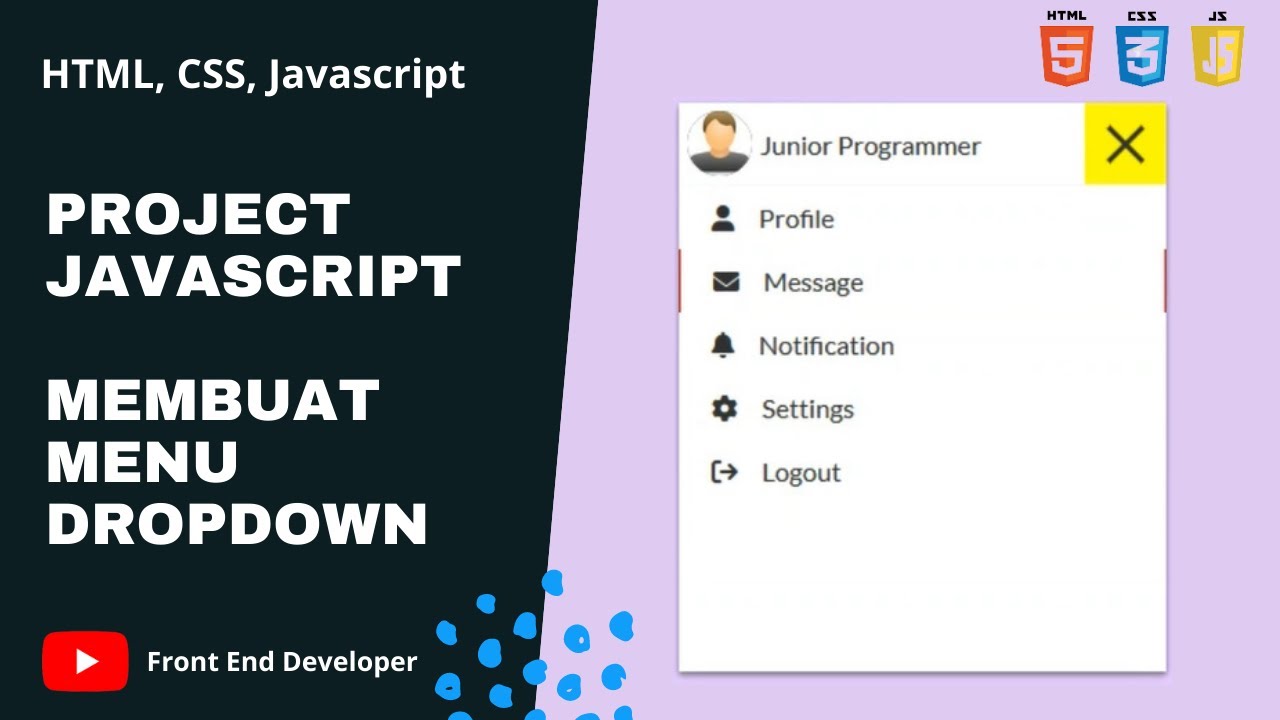 TUTORIAL JAVASCRIPT UNTUK PEMULA 2022 | MEMBUAT MENU DROPDOWN DENGAN MUDAH - YouTube