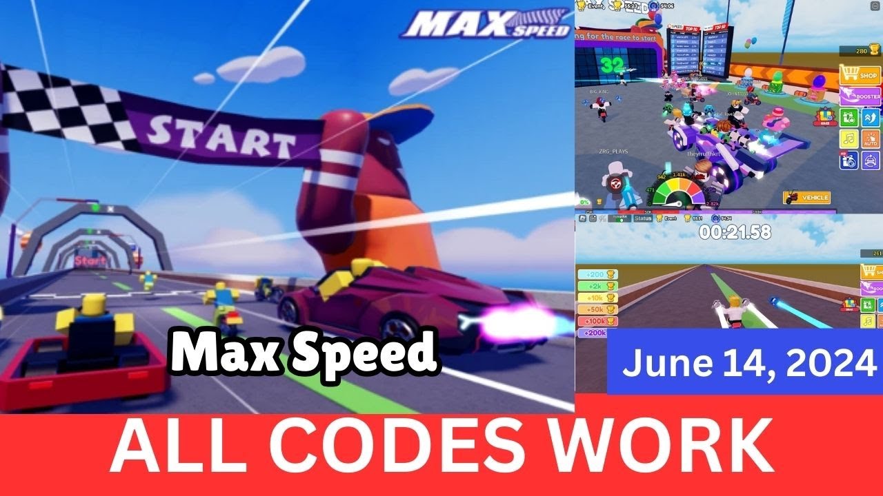 *All CODES WORK* Max Speed Update 42 ROBLOX, | June 13, 2024 - YouTube