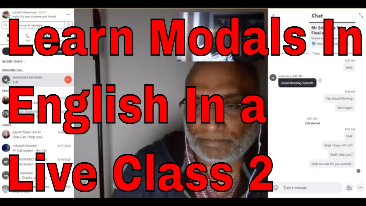 Learn Modals In English In a Live Class With An Indian Teacher Part 2 ...