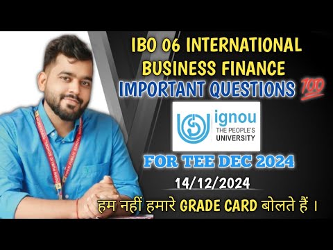 IBO 06 🔥 Master IBO-06: Important Questions for TEE Dec 2024 🔥 - YouTube