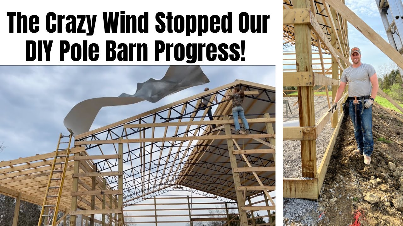 DIY Pole Barn Construction #19: Putting On Metal Trim & Prepping For a ...