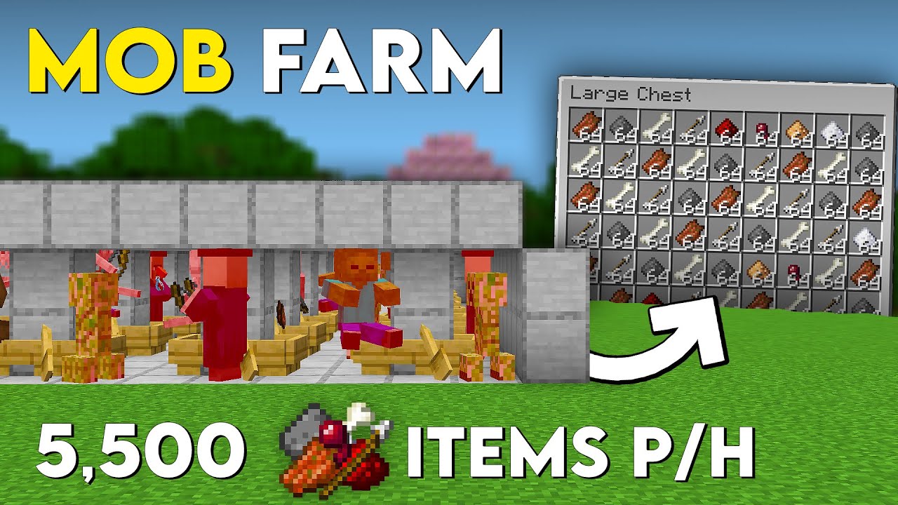 Easy Mob Farm Minecraft 1.21.11 | Unlimited Drops + Gunpowder! - YouTube