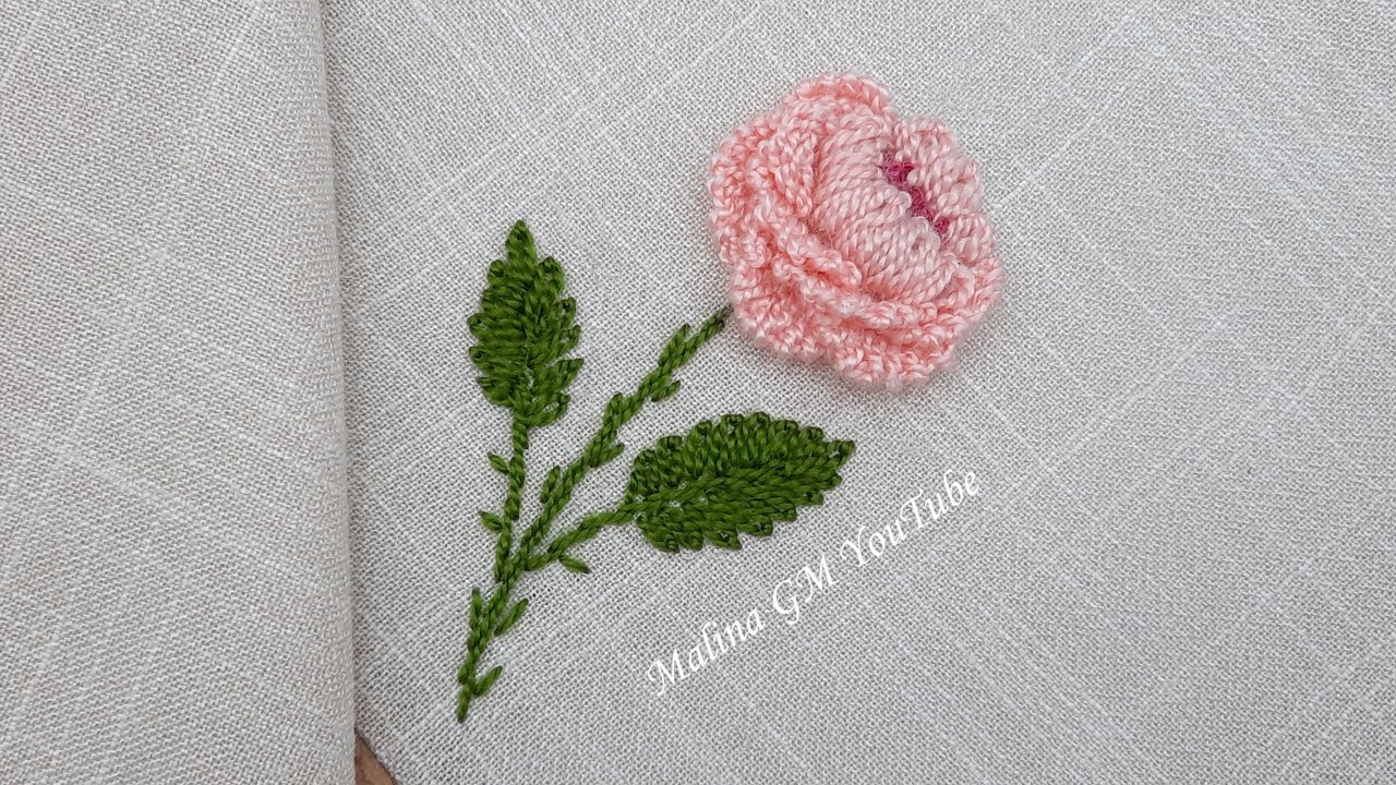 Rose Embroidery Simple stitches for 3D rose - YouTube