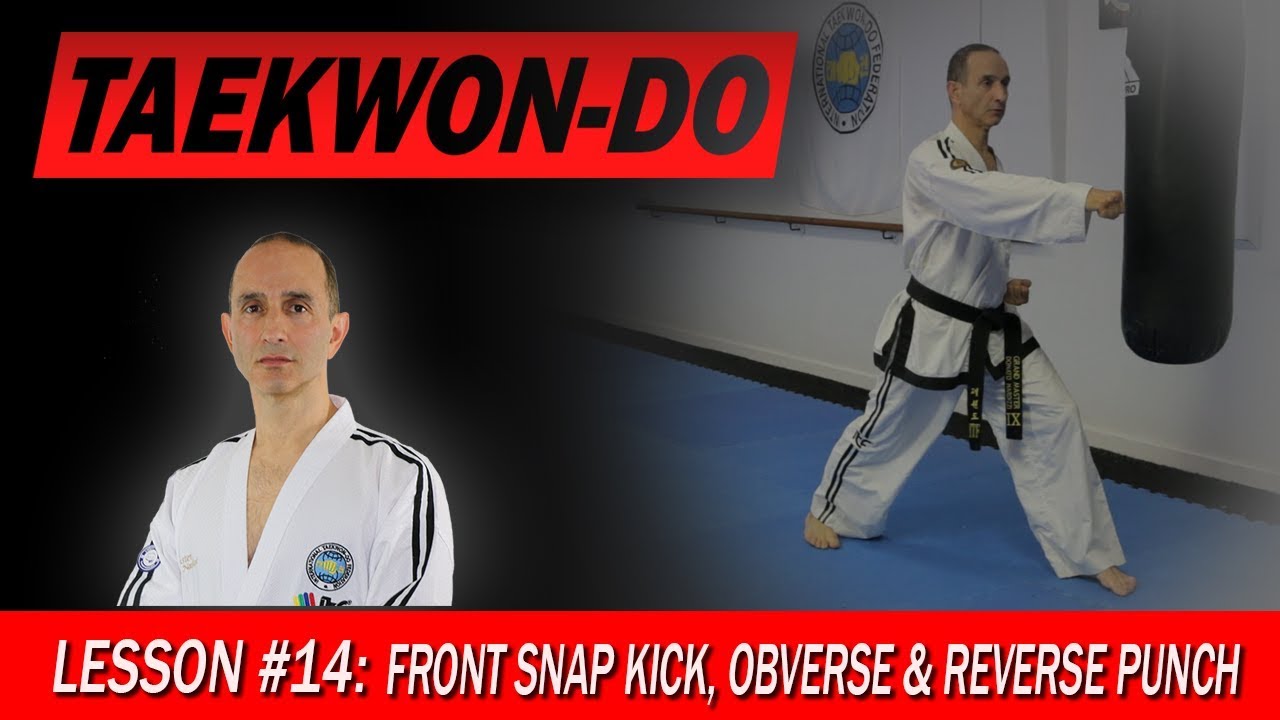 Front Snap Kick, Obverse & Reverse Punch - Taekwon-Do Lesson #14 - YouTube