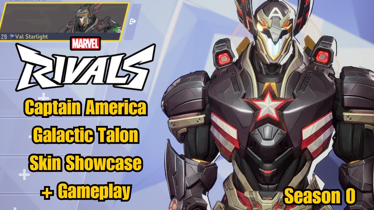 Captain America | Galactic Talon Skin Showcase | Marvel Rivals Gameplay ...