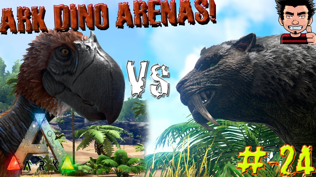 ARK survival Evolved TerrorBird VS Sabertooth Batalla dinosaurios arena ...