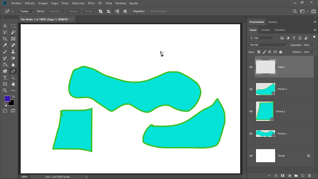 Herramienta Pluma de Forma Libre en Photoshop - YouTube