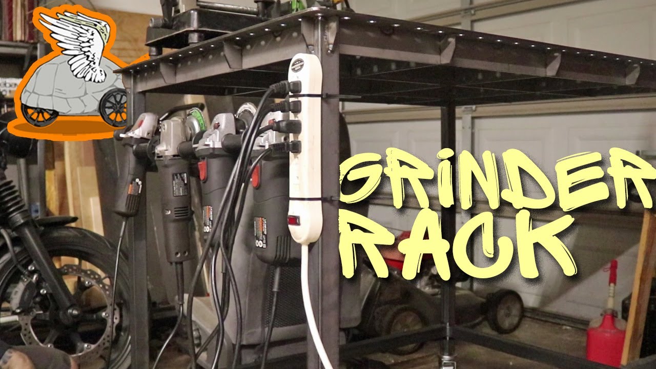 Angle Grinder Storage Rack Hanger on Welding Table - YouTube