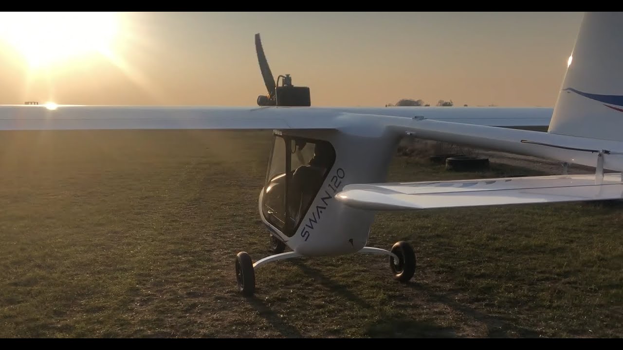 AVI Aircraft SWAN 120 ULM Part 103 flying in the evening - YouTube
