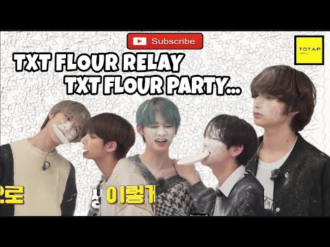 TXT Flour Relay [ FUNNY GAMES ] - YouTube