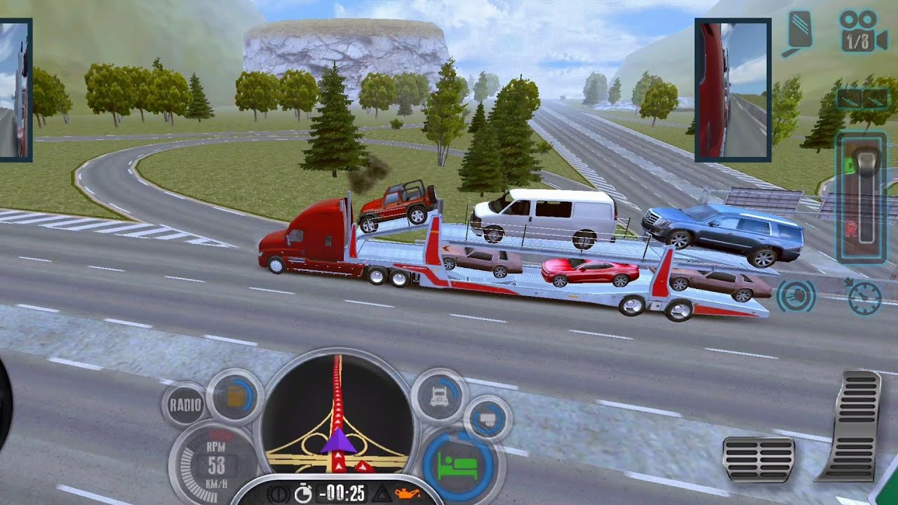 truck USA simulator load cars - YouTube