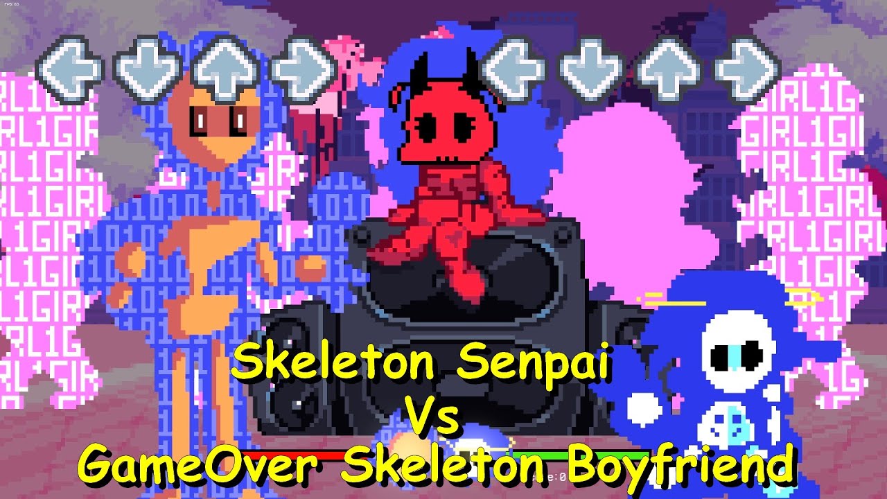 Skeleton Senpai Vs GameOver Skeleton Boyfriend - Friday Night Funkin ...