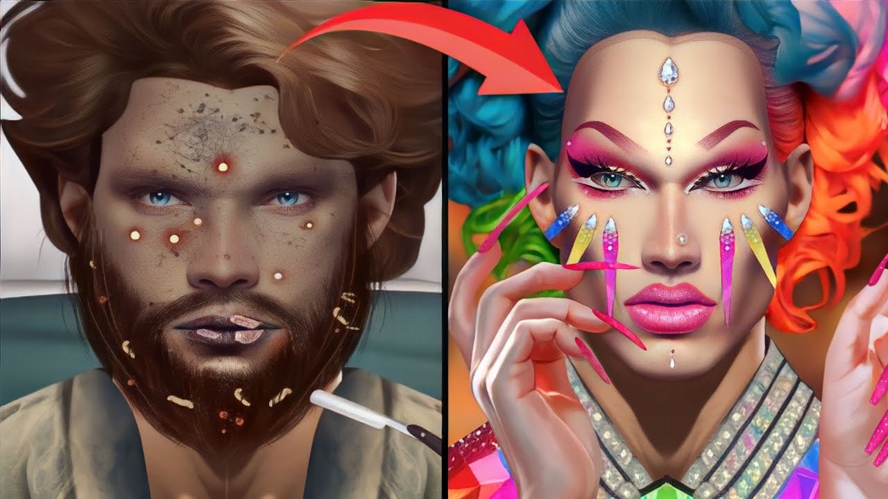 ASMR old woman makeup || ASMR Treatment of the Chinese zombie bride ...