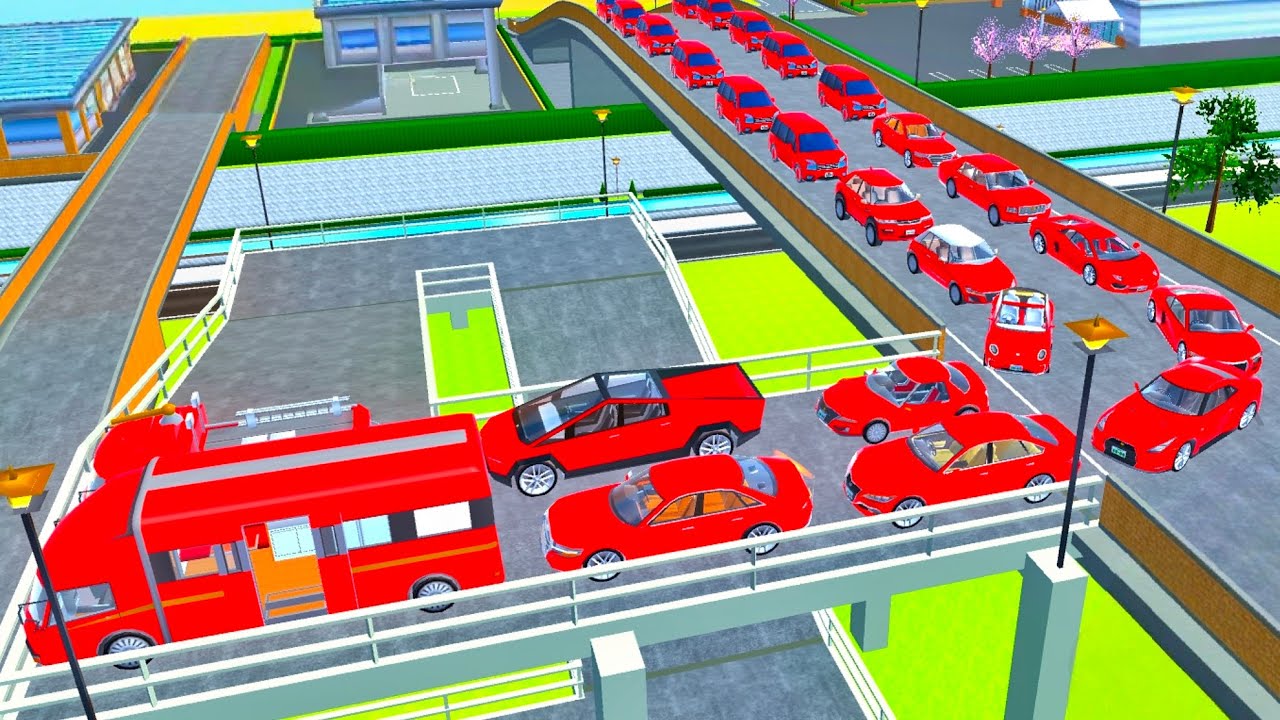 COLLECTION OF RED BUS AND RED CARS AT FLYOVER 🚗🏎️🚌 NEAR SAKURA MOTORS ...