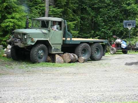 The DEUCE runs over my wood pile - YouTube