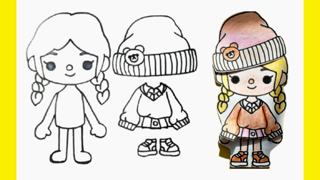 How to Draw Toca Boca and Make Paper Doll,Paper DIY - YouTube