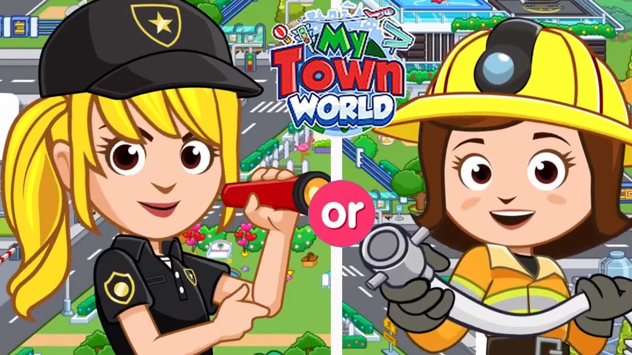 My Town World - Mega Town - Police officer or Firefighters ?? | This or ...