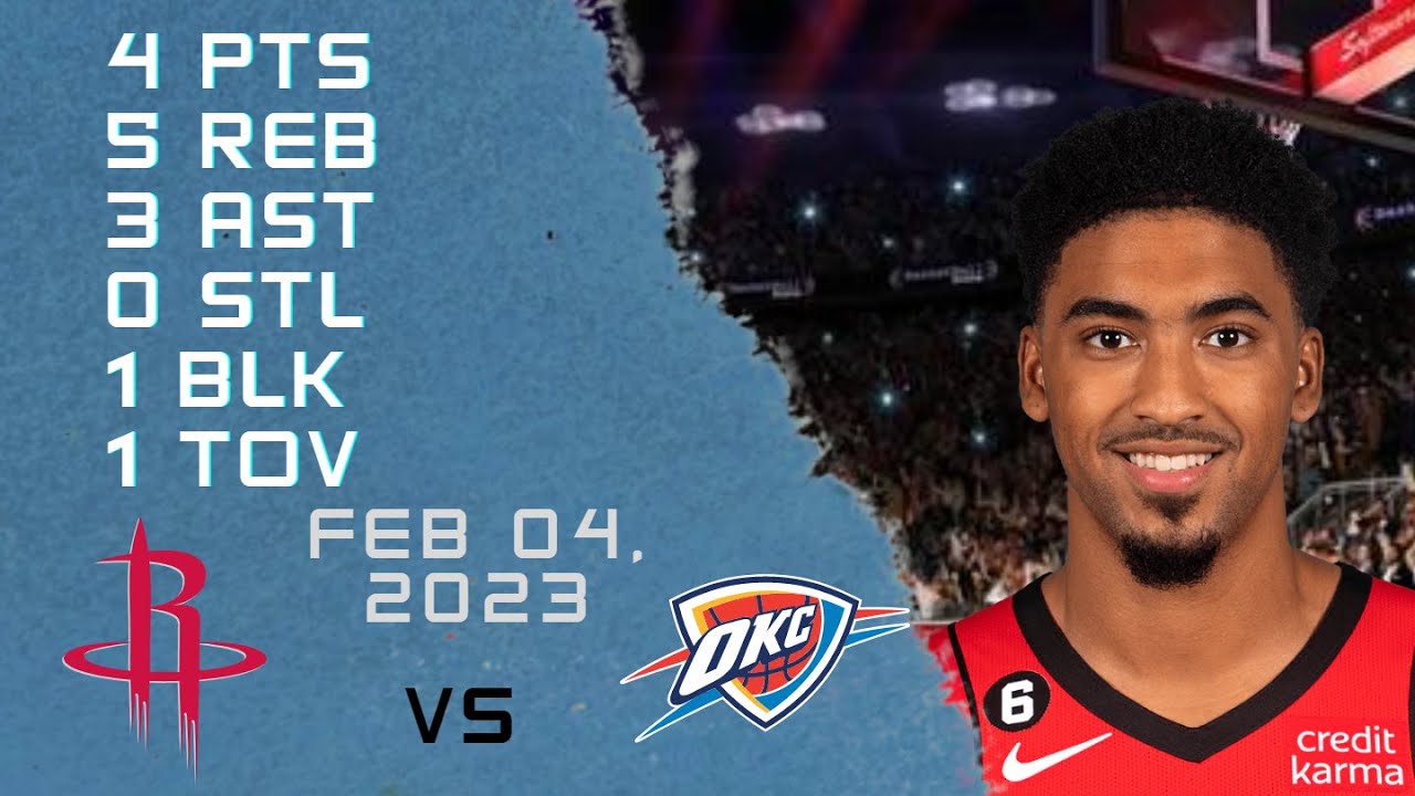 Kenyon Martin Jr. NBA ROCKETS vs THUNDER REGULAR SEASON Highlights - 04 ...