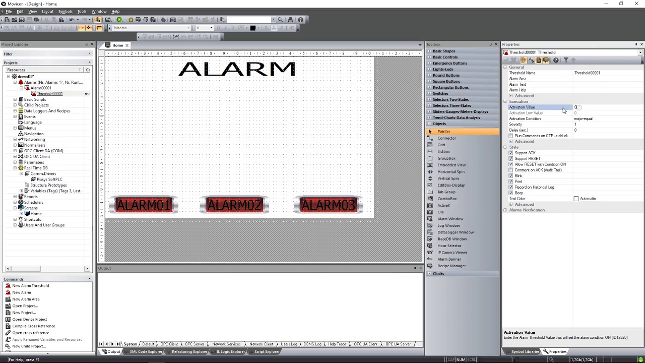 Pixsys LogicLab / Movicon tutorial n. 8 - Alarm Management (ENG) - YouTube