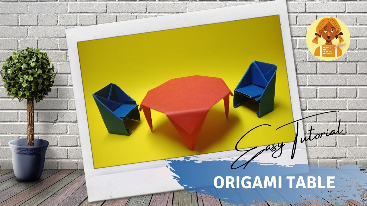 ORIGAMI TABLE EASY TUTORIAL l พับกระดาษเป็นโต๊ะ おりがみ Oригами Oριγκάμι ...