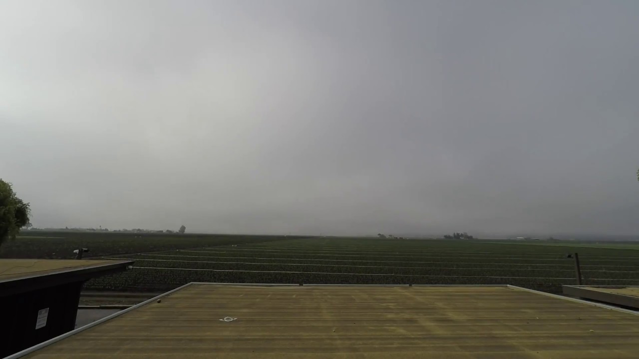 Fog clearing over a field to reveal a clear blue sky (wide angle) - YouTube