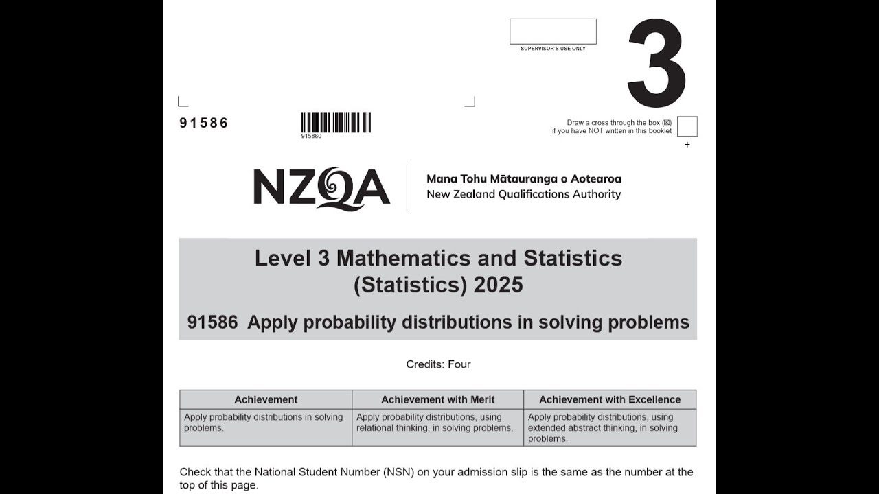 NCEA 3 Statistics 2025: Full Walkthrough – Apply Probability ...