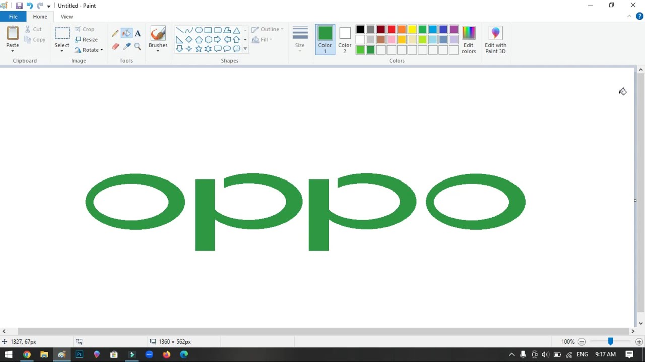How to draw the OPPO logo using MS Paint | How to draw on your computer ...