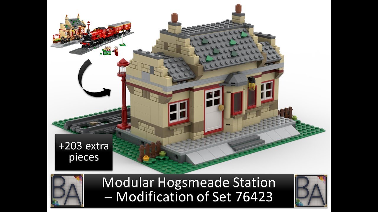 LEGO MOC - Modular Hogsmeade Station - Modification of Set 76423 - YouTube